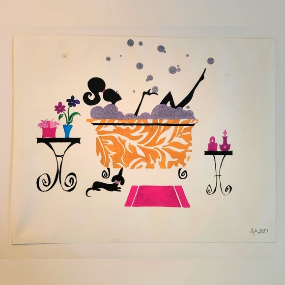 Source Unknown | Art | Bubbles And Her Pooch | Poshmark